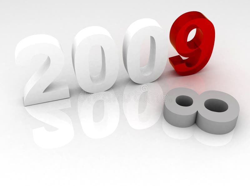 New Year Calendar Number Cards Turn 2008 To 2009 Stock Vector ...