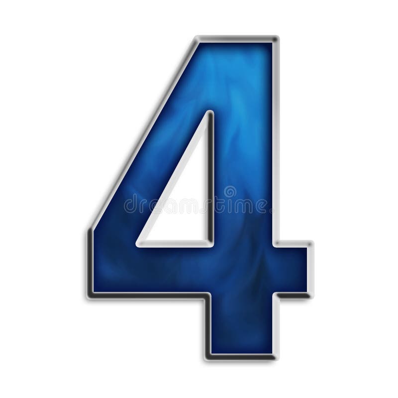 Number 4 Blue Circle Push Button - 3D Rendering Illustration Stock ...