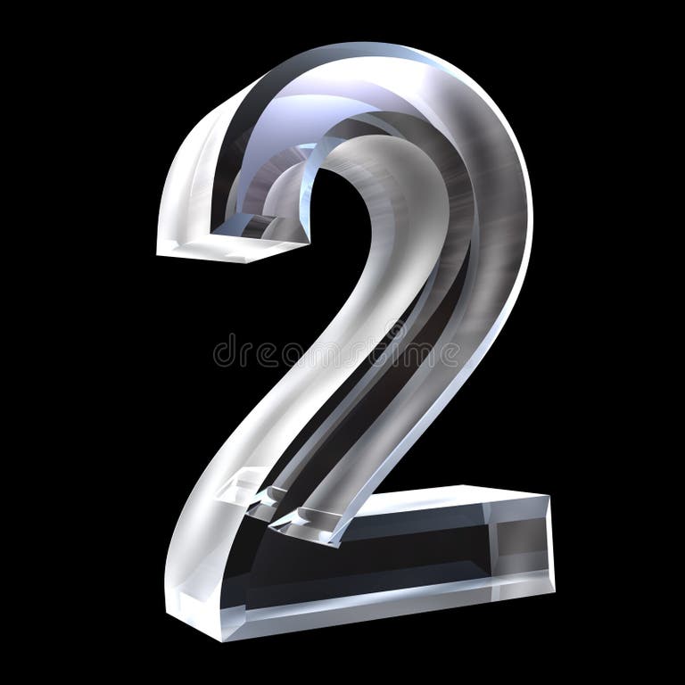 3d number 2 in glass stock illustration. Illustration of digit - 5212818