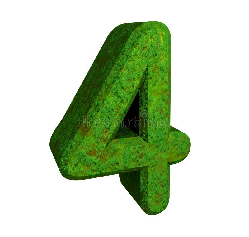 3d number 4 green stock illustration. Illustration of grass - 6912203