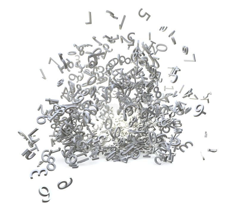 3d numbers explosion stock illustration. Illustration of numeral - 25638731