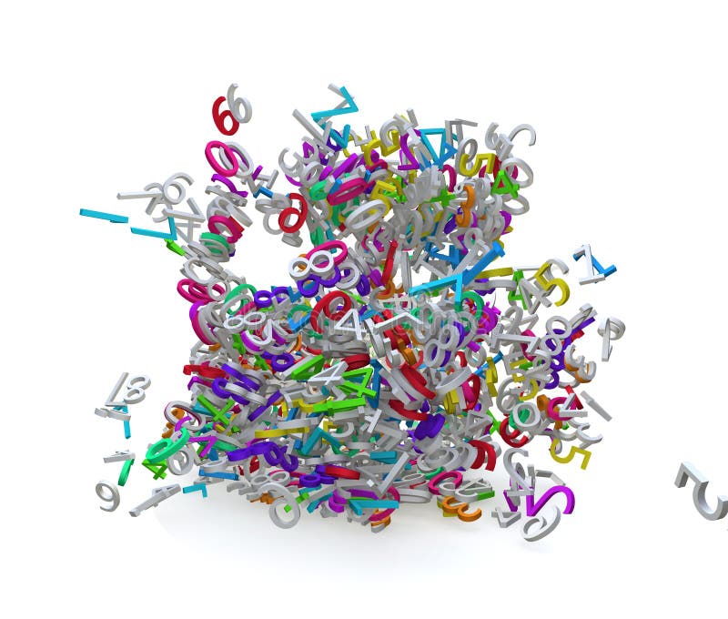 3d numbers explosion stock illustration. Illustration of numeral - 25638731
