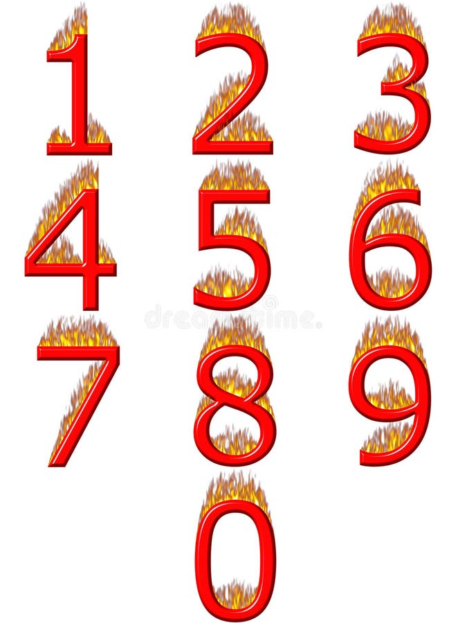 Burning numbers stock vector. Illustration of idea, numeral - 24009773