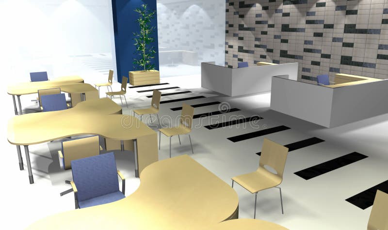 3D office interior stock illustration. Illustration of vanishing - 11609064