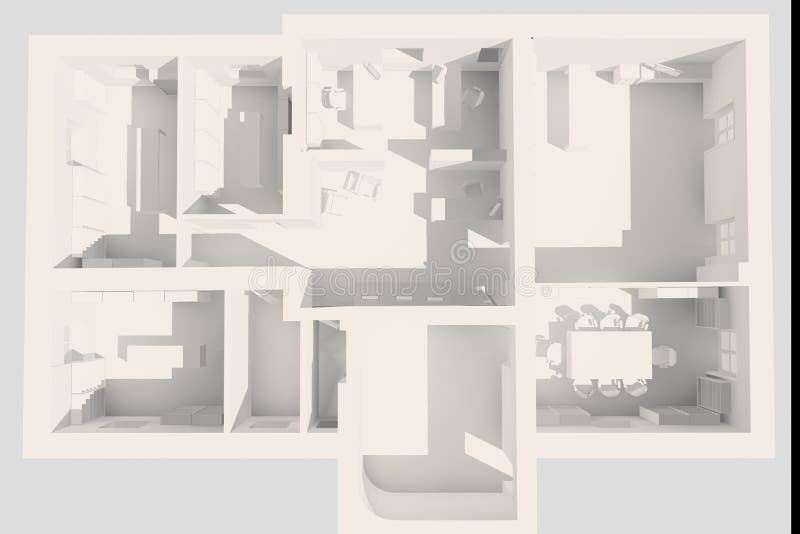 3D office Plan stock illustration. Illustration of white - 2394873