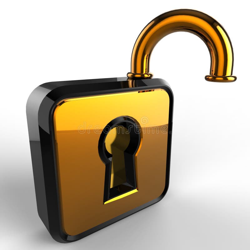 Green Padlock - 3d render stock illustration. Illustration of isolated ...