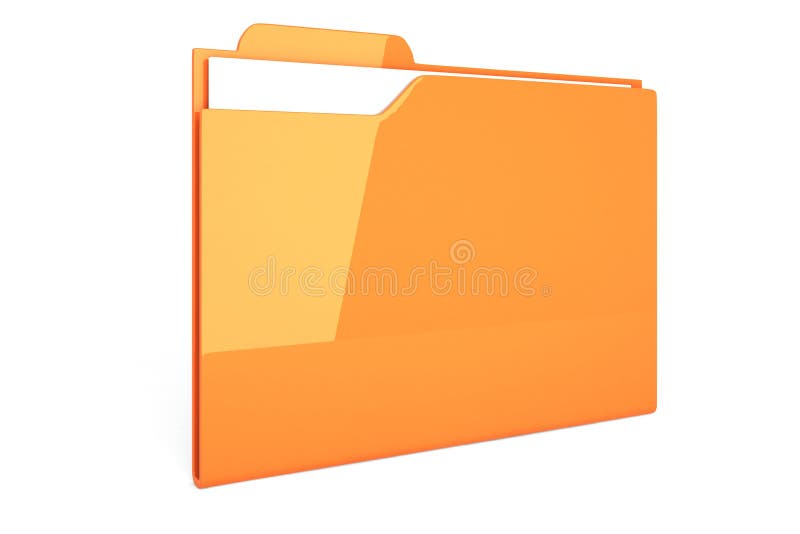 3d Orange Dossier on White Background Stock Illustration - Illustration ...