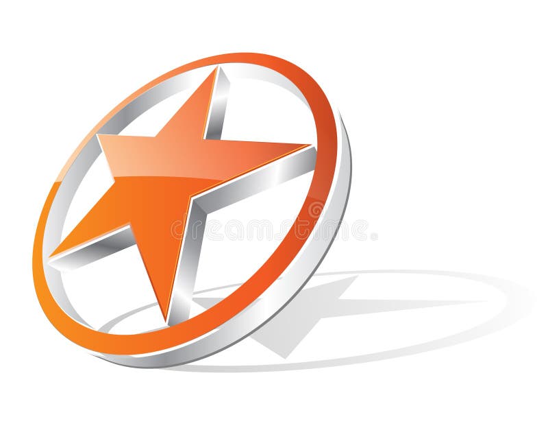 3d orange star - logo stock vector. Illustration of perspective - 13179734