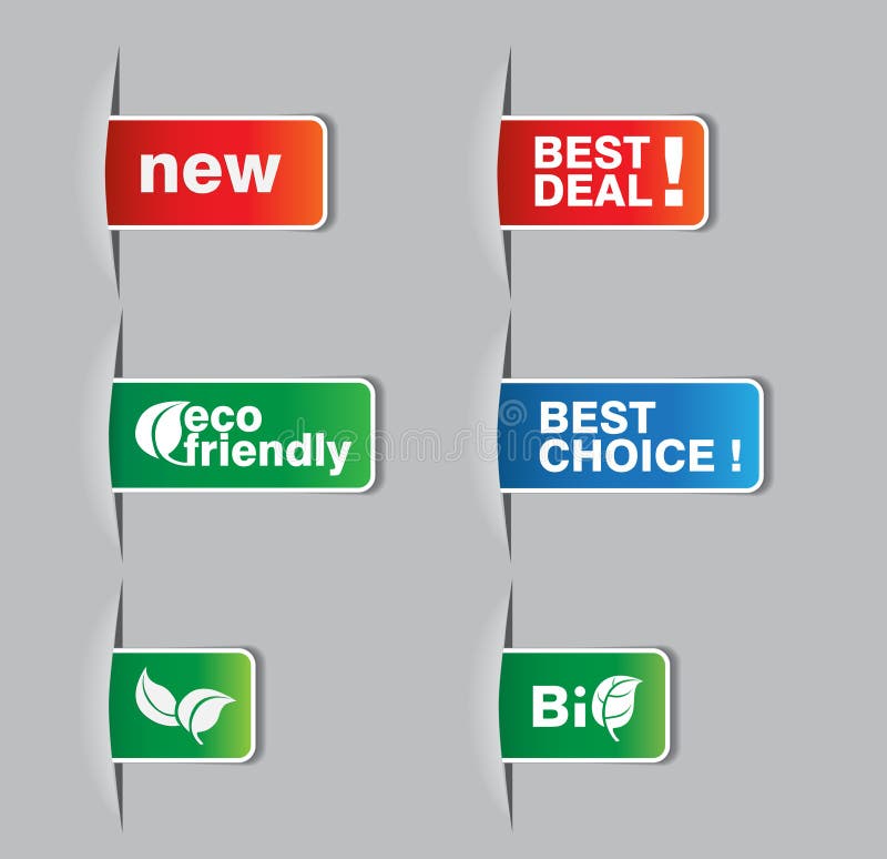 3D paper strip label stock vector. Illustration of icon - 26376381