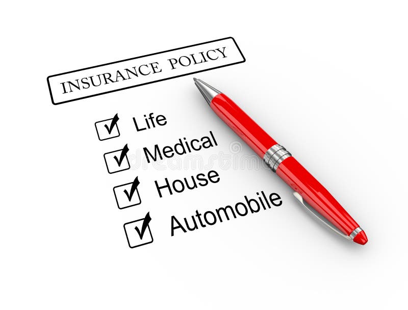 3d Pen And Insurance Policy Stock Illustration