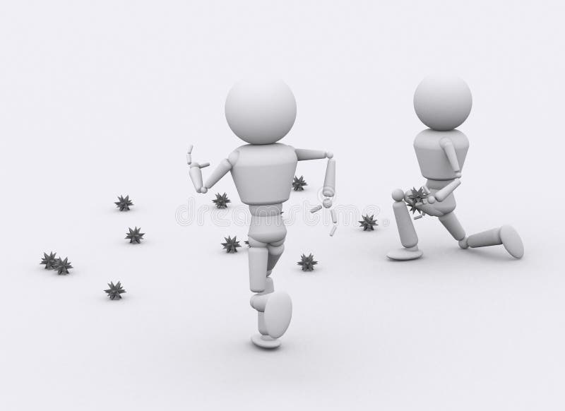 3D people attack. stock illustration. Illustration of communication ...