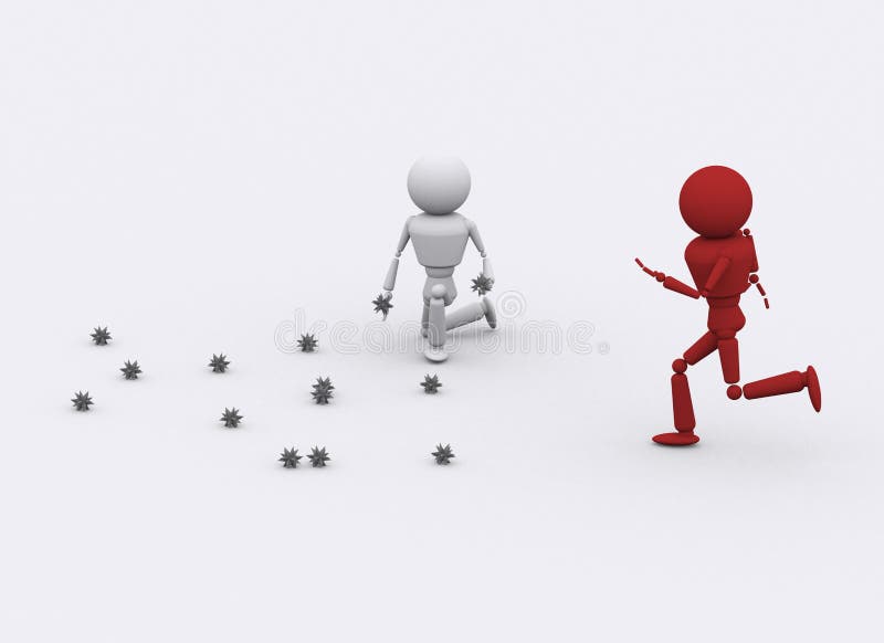 3D people attack. stock illustration. Illustration of investment - 26308382