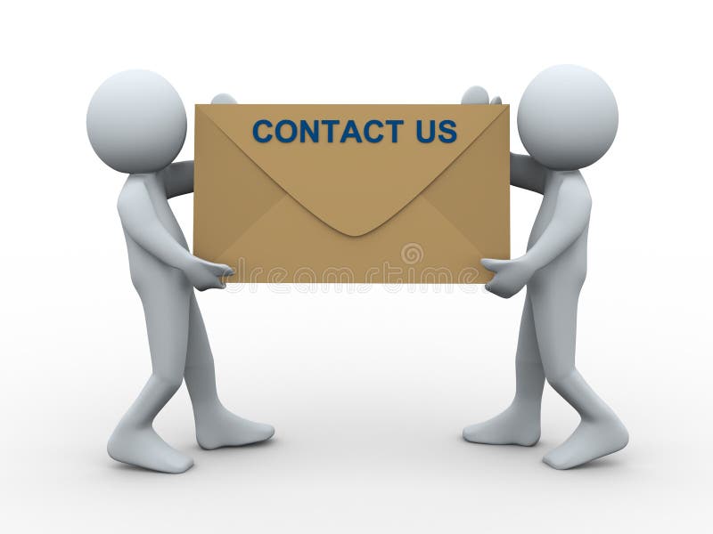 3d People Contact Us Envelope Stock Illustration - Illustration of ...