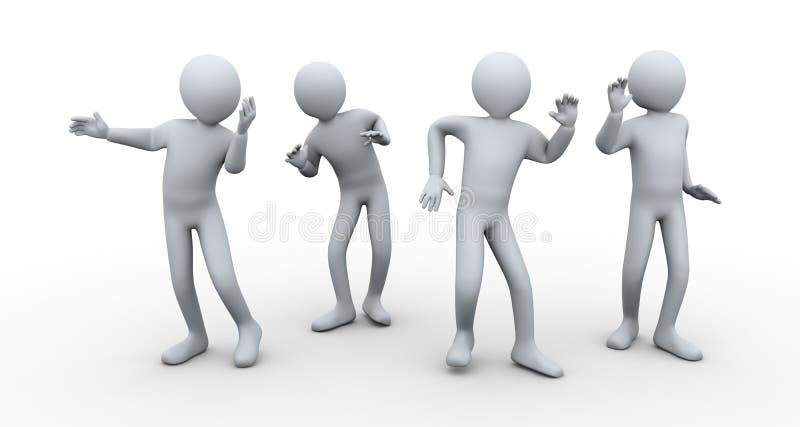 3d people dancing stock illustration. Illustration of anniversary ...
