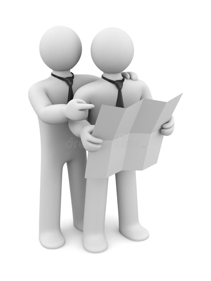 3d people discuss document stock illustration. Illustration of helmet ...