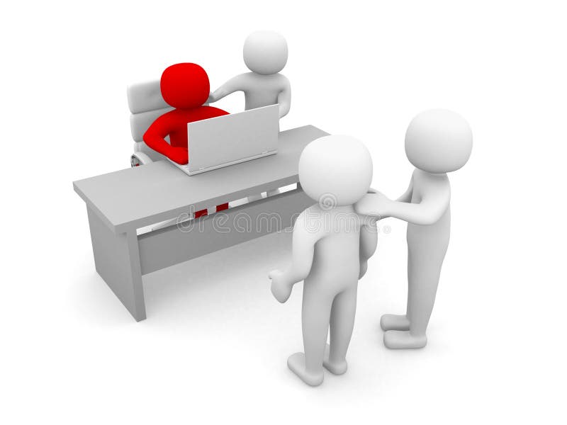 3d People - Employee and Employer in the Meeting Stock Photo - Image of ...