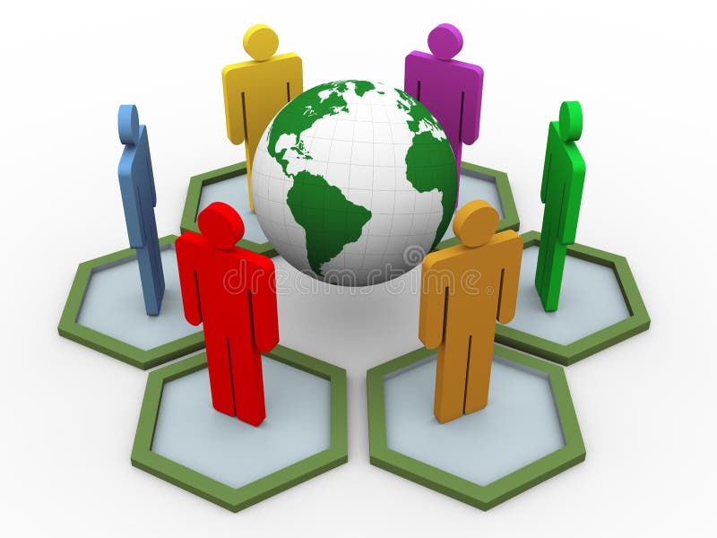 3d People Global Communication Stock Illustration - Illustration of ...