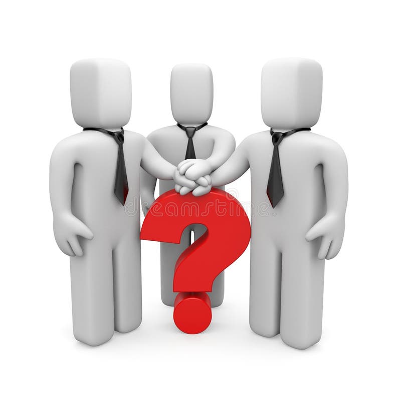 3d People with Hands on Top of Question Mark Stock Illustration ...