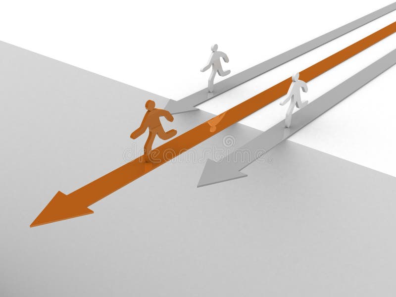 3d People - Human Character on Arrows. Stock Illustration ...