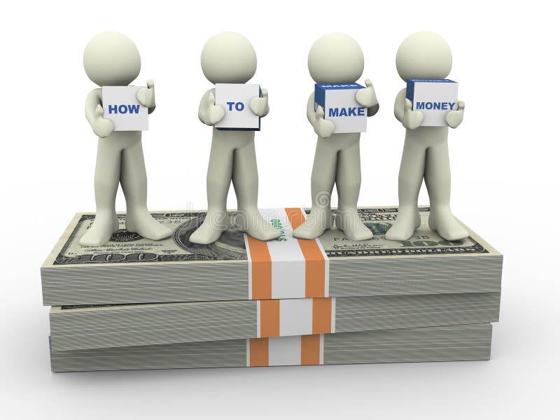 3d people make money stock illustration. Illustration of increase ...