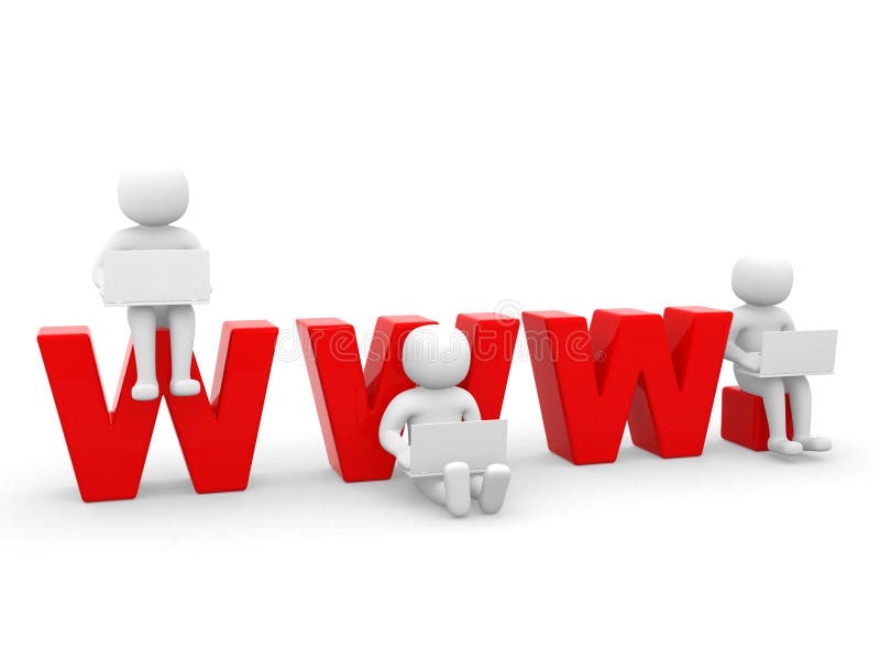 3d People, Person Who Stand on the Word Work Stock Illustration ...