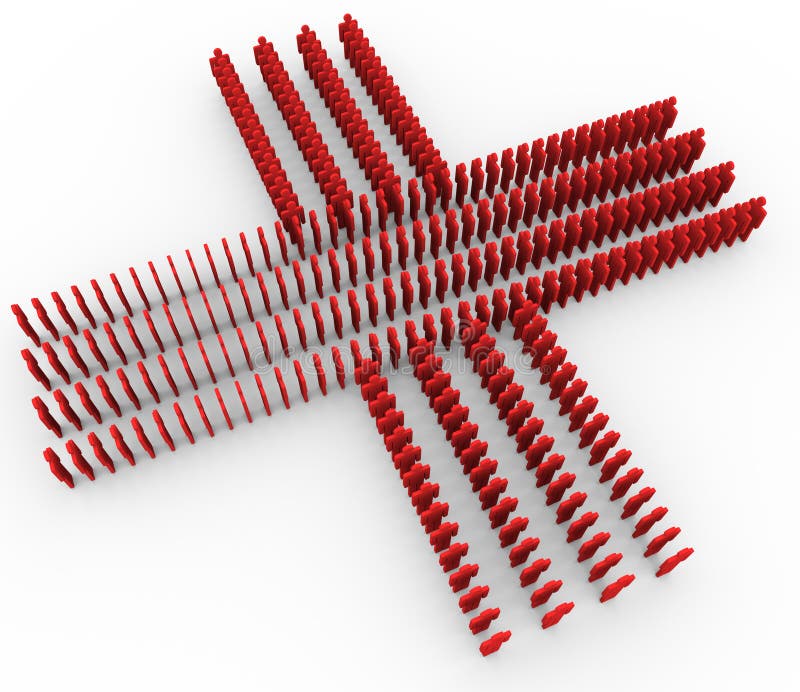 Red 3D Plus Sign stock illustration. Illustration of mathematical ...