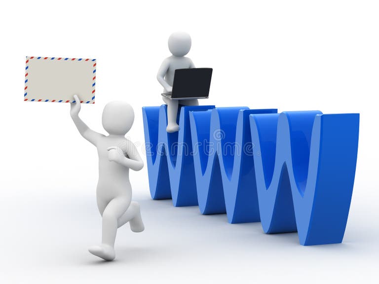 3d People and Symbol Internet Stock Illustration - Illustration of ...