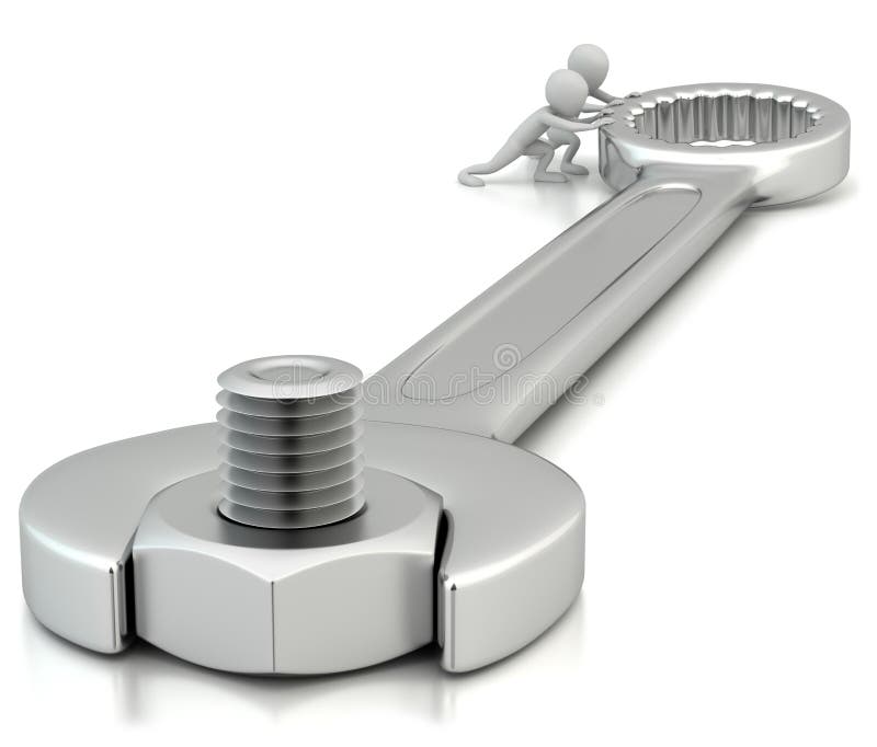 3d people twist the key. stock illustration. Illustration of isolated ...