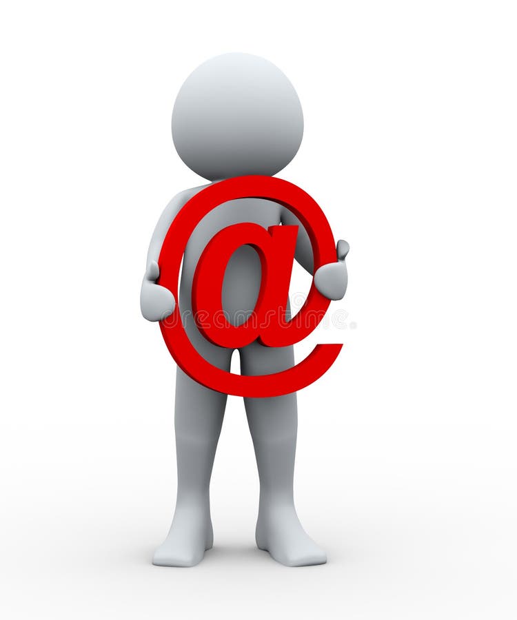 3d person and email sign stock illustration. Illustration of data ...