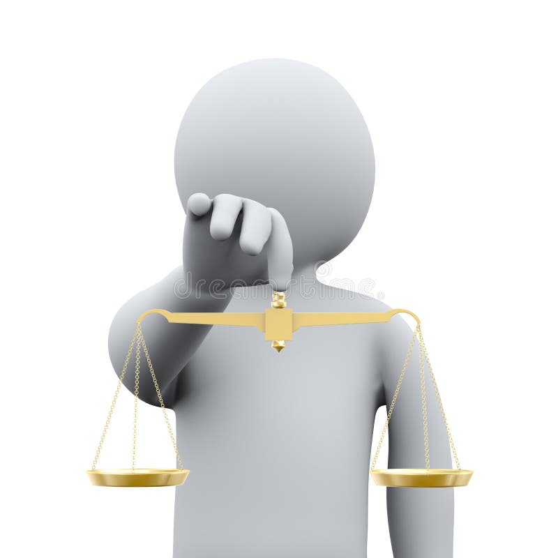 3d Man Holding Balance Scale Stock Illustration - Illustration of ...