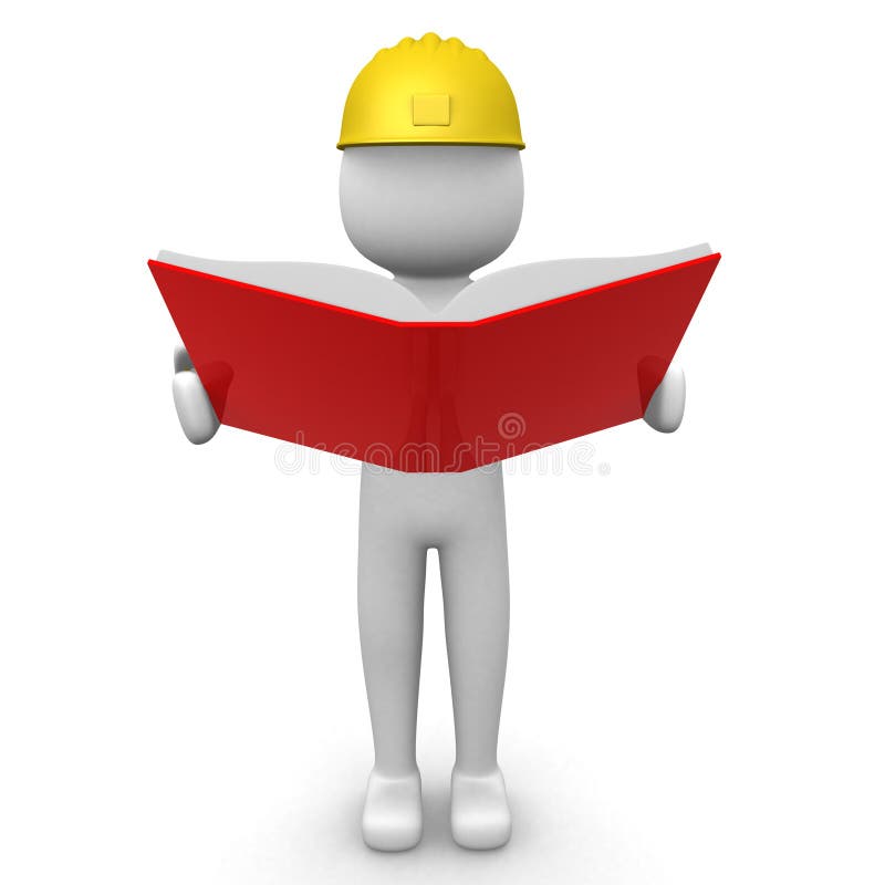 3d person with a open book stock illustration. Illustration of icon ...