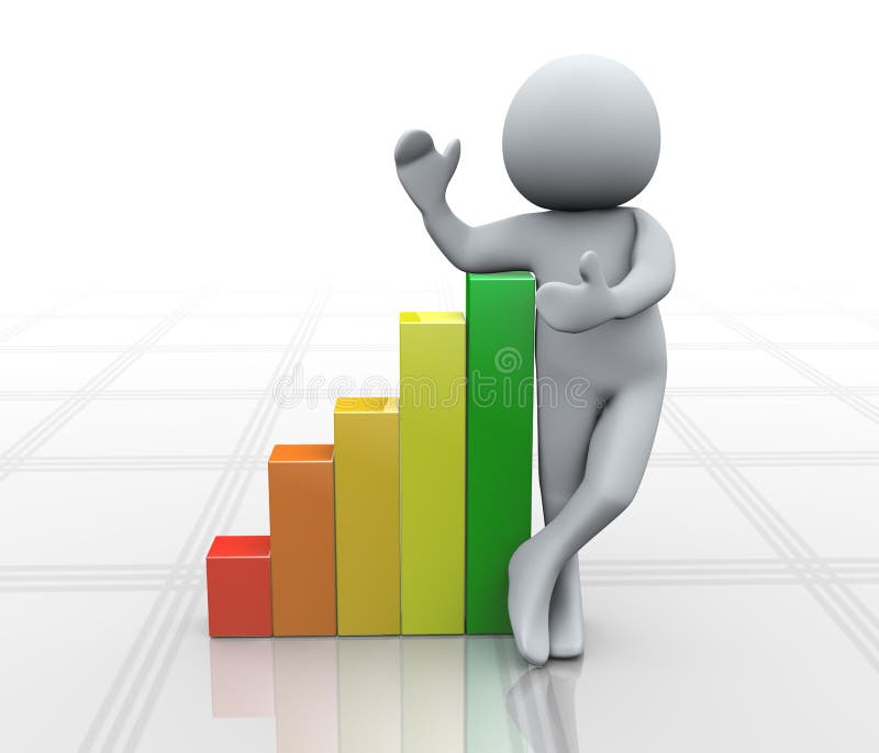 3d Person And Progress Bars Stock Illustration - Illustration of ...