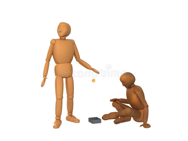 3d Person - Puppet, Throwing Money Puppet - Poor Stock Illustration ...