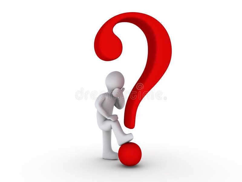3d Person with Question Mark Stock Illustration - Illustration of ...