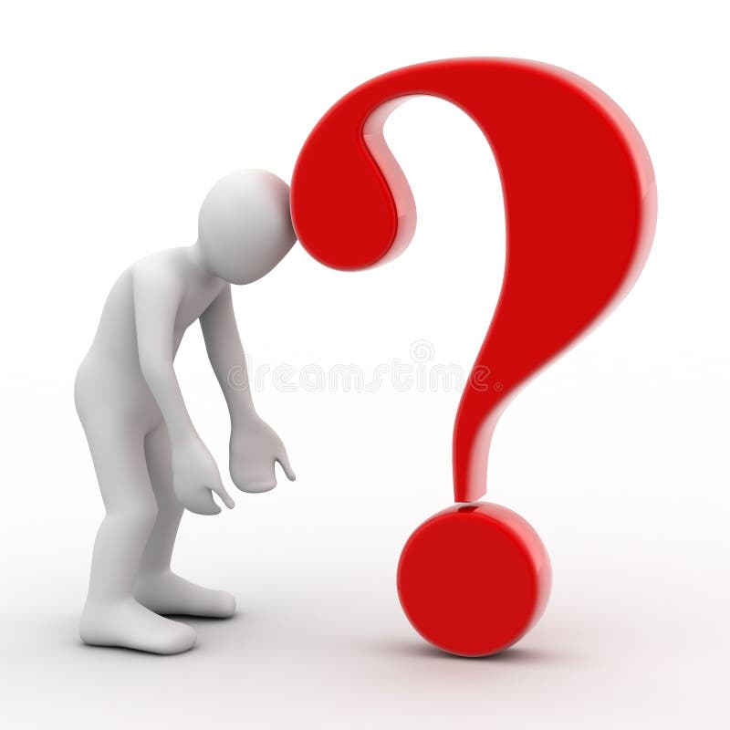3d Person and Question Mark Stock Illustration - Illustration of ...