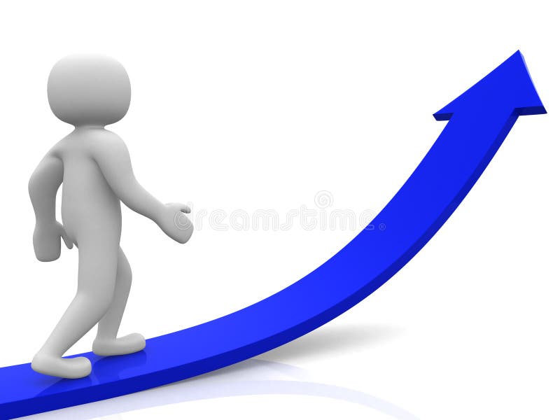 3d Person Running the Arrow. Success Stock Illustration - Illustration ...