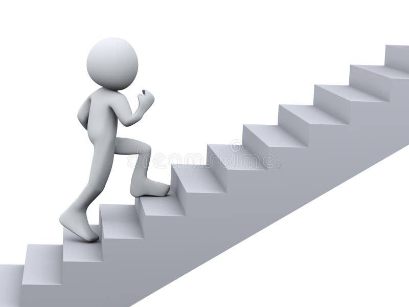 3d person running on stair stock illustration. Illustration of meeting ...