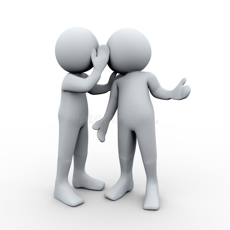3d Person Secret Whispering Stock Illustration - Illustration of ...