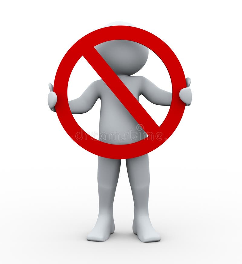 3d person and stop sign stock illustration. Illustration of message ...