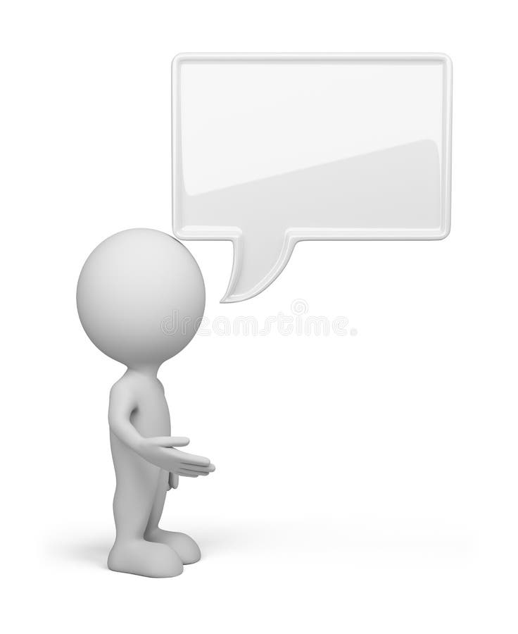 3D man with a talk bubble stock illustration. Illustration of talking ...