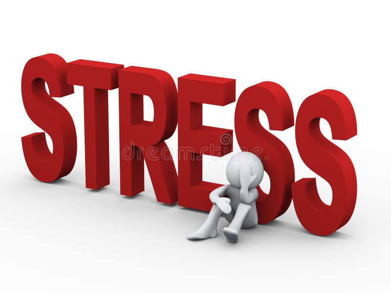 3d person and word stress stock illustration. Illustration of ...