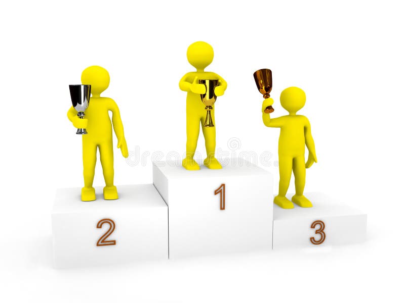 3d personen op podium stock illustratie. Illustration of aantal - 13320034