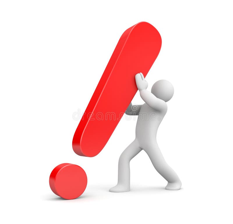 3d Persoon Met Uitroepteken Stock Illustratie - Illustration of idee ...