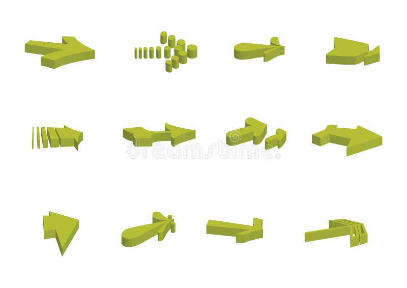 3d Pfeile - Vektor vektor abbildung. Illustration von glänzend - 6123028