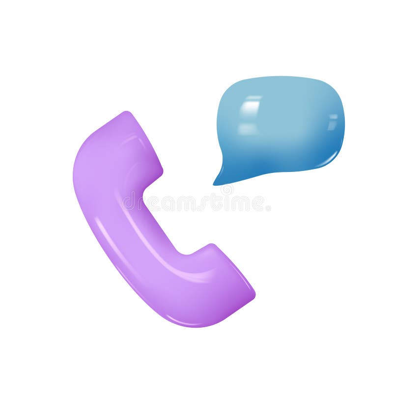 3d Phone Handset with Speech Bubble. Vector Stock Vector - Illustration ...