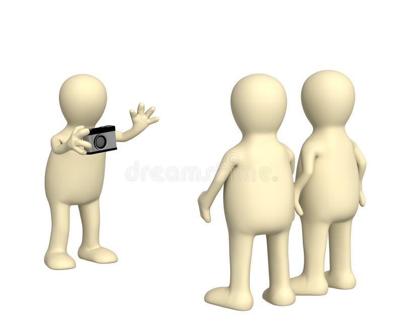3d Photographer, Photographing of Two Friends Stock Illustration ...