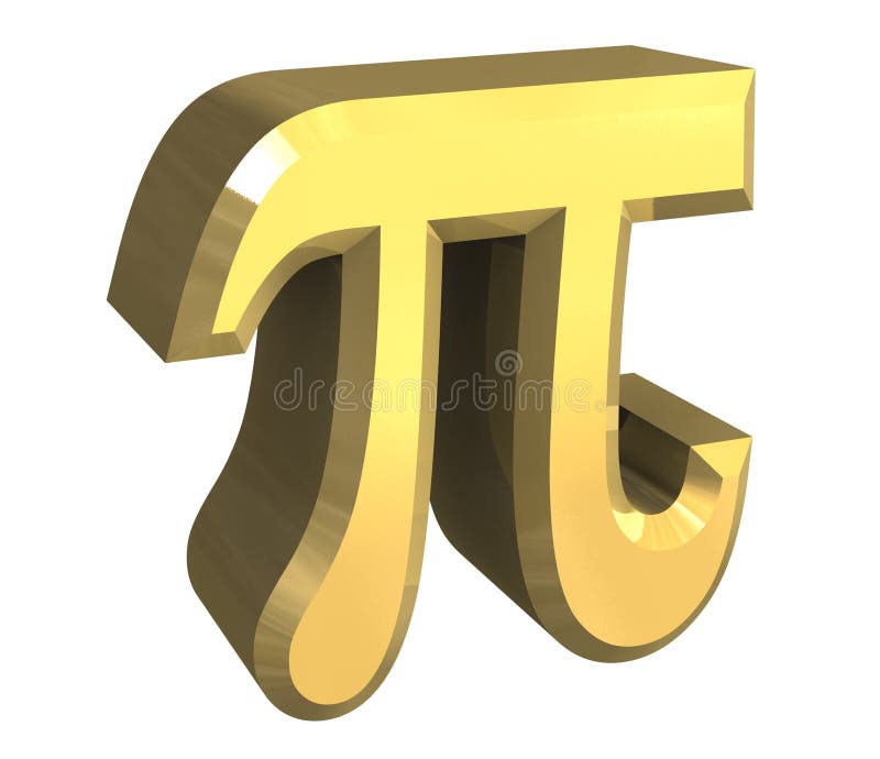 3D Pi symbol in gold stock illustration. Illustration of symbol - 3787388