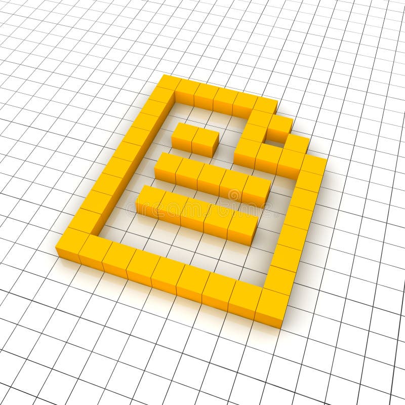 3d Pictogram Van Het Document Stock Illustratie - Illustration of ...