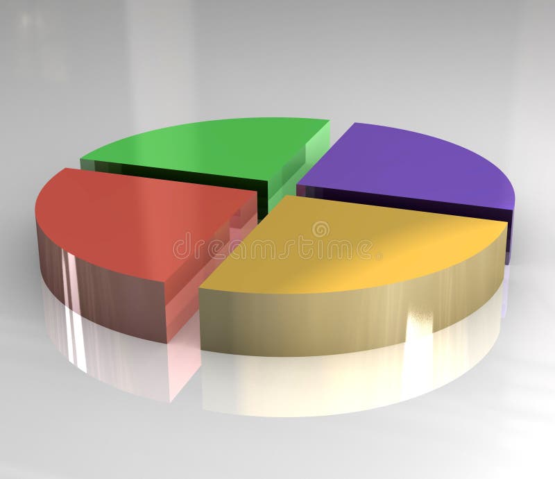 3d pictograph of pie chart stock illustration. Illustration of green ...