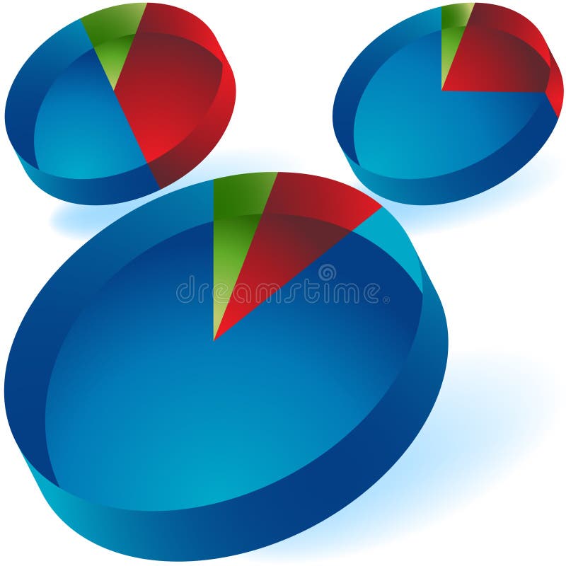 3D Pie Chart stock vector. Illustration of green, projection - 9395548
